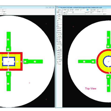 3 d view of modelled nuclear container in mcnpx via mcnpx visual
