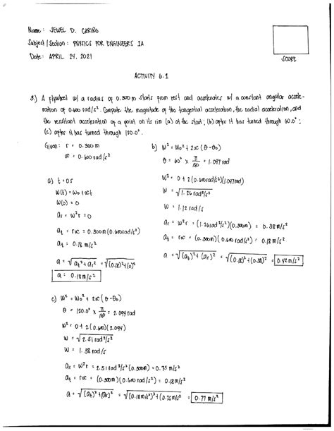 PHY1ME1A Activity 6 College Physics 1 PangSU Studocu