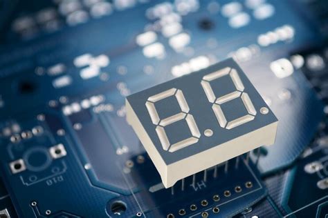 Premium Photo Sevensegment Display Or Indicator On The Blue Printed