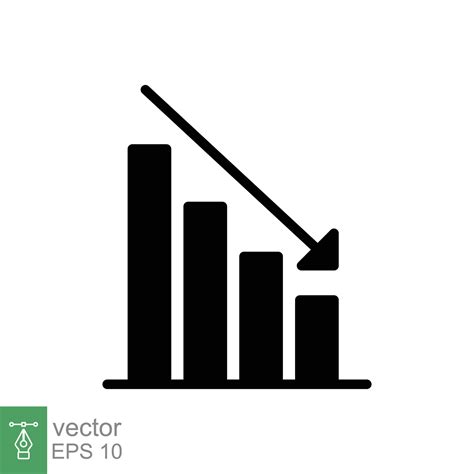 graph down reduce progress glyph icon simple solid style efficiency
