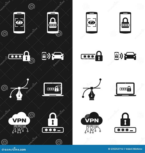 Set Smart Car Alarm System Password Protection Mobile And Eye Scan Password Bezier Curve And