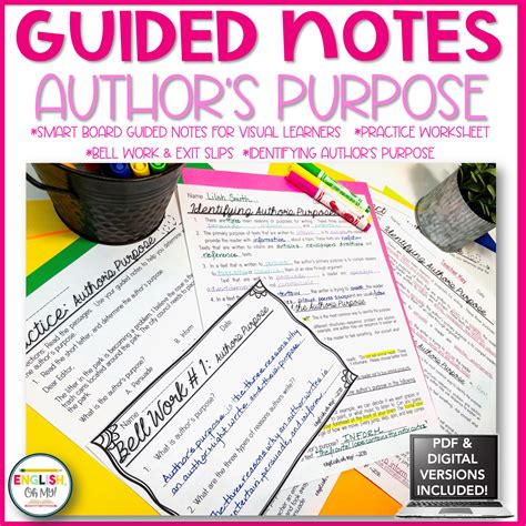 Authors Purpose Guided Notes English Oh My