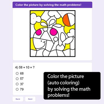 Double Digit Addition Without Regrouping Google Forms Digital Coloring Pages