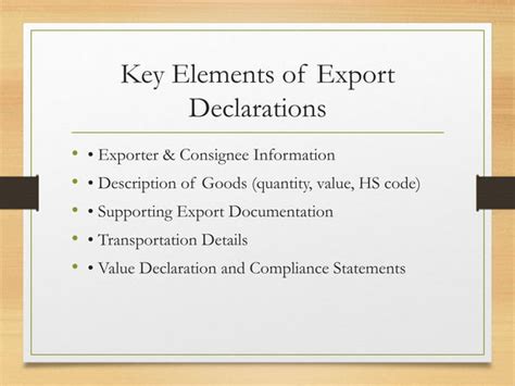 Understanding Export Declarations A Comprehensive Guide Ppt
