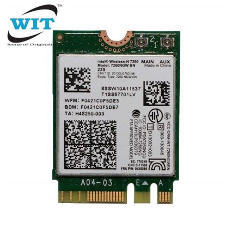 Intel Duel Band Wireless N 7260NGW BN Wireless WiFi Bluetooth 4 0 Card For H17087 001 WIT