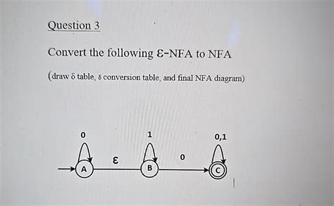 SOLVED Question Convert The Following NFA To NFA Draw Delta Table Delta Conversion Table