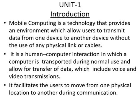 Unit 1 Mobile Computing 2pptx For Notes Ppt