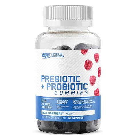 Optimum Nutrition Prebiotic And Probiotic Gummies Blue Raspberry 60 Coun