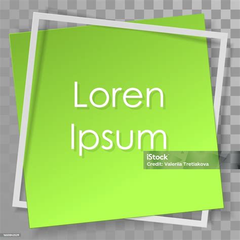 투명한 배경에 흰색 프레임이 있는 녹색 종이 스티커 벡터 그림입니다 공란에 대한 스톡 벡터 아트 및 기타 이미지 공란 광고 굽은 Istock