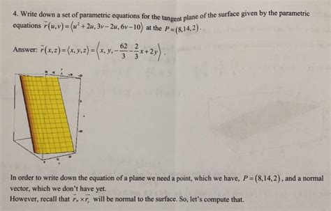 Solved Write Down A Set Of Parametric Equ Ations For The Chegg