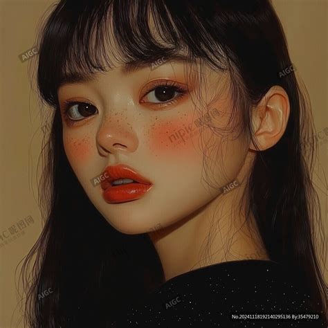 Ai创作图板绘人像 厚涂少女 Ins风人物 写实人物插画 女孩插画头像 女生插画绘画 网红粉重彩画 板绘少女插画 插画少女头像 插画女孩头像 手绘女头 厚涂头像 面部插画 美少女重绘 小姐姐