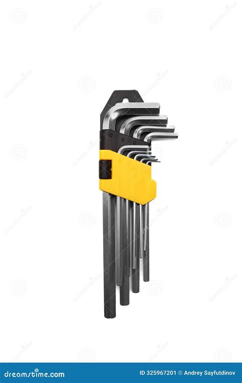Set Of Hex Imbus Keys Made Of Durable Steel With Tempering On A White Background Stock Image