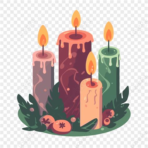 강림절 촛불상표만화클립 아트 Png 일러스트 무료 다운로드 Lovepik