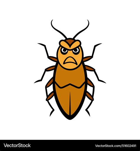 Asian Cockroach Bug Stay Icon Royalty Free Vector Image