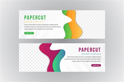 수평 레이아웃의 종이 컷 웹 페이지 배너 디자인 템플릿 모음 0명에 대한 스톡 벡터 아트 및 기타 이미지 0명 3차원 형태 개념 Istock