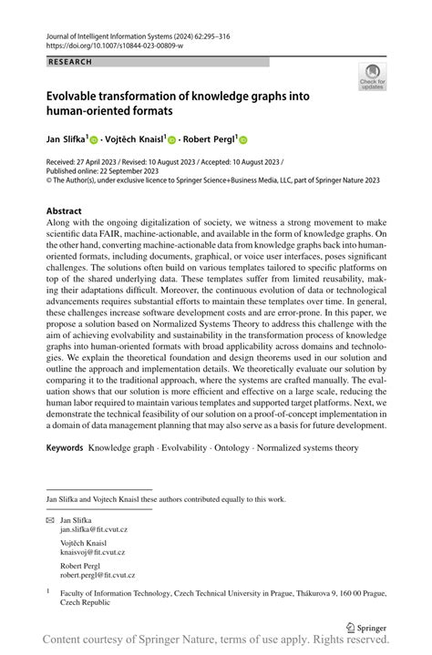 Evolvable Transformation Of Knowledge Graphs Into Human Oriented Formats