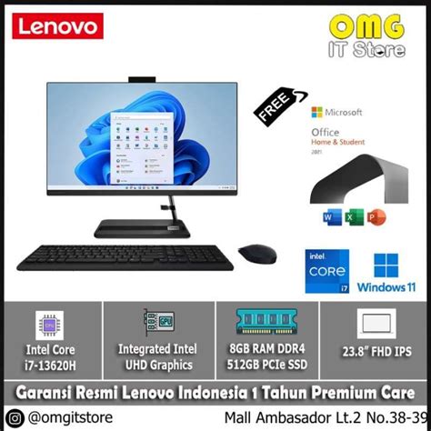 Promo Ideacentre Aio 3 24iap7 I7 13620h 8gb 512gb 23 8 Fhd Ips Ohs Diskon 23 Di Seller Praptuma