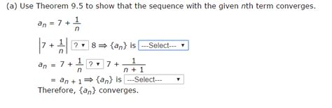Use Theorem 95 To Show That The Sequence With The