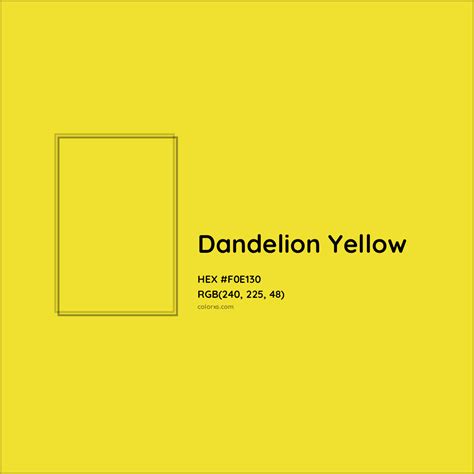 About Dandelion Yellow Color Codes Similar Colors And Paints