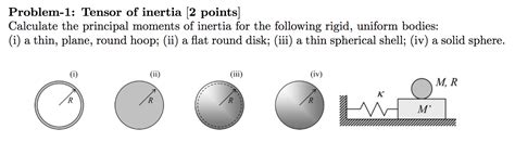 Solved Problem 1 Tensor Of Inertia 2 Points Calculate The