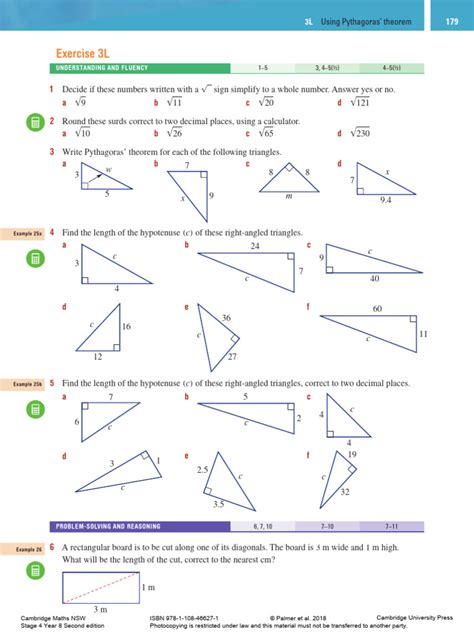 Y8 Cambridge Pythag Problem Qs Pdf Triangle Geometry Euclidean