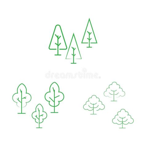Tree Line Logo Template Vector Symbol Stock Vector Illustration Of Tree Vector 279414200