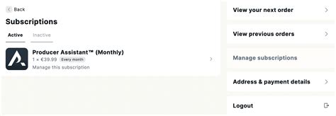 Managing Your Subscription