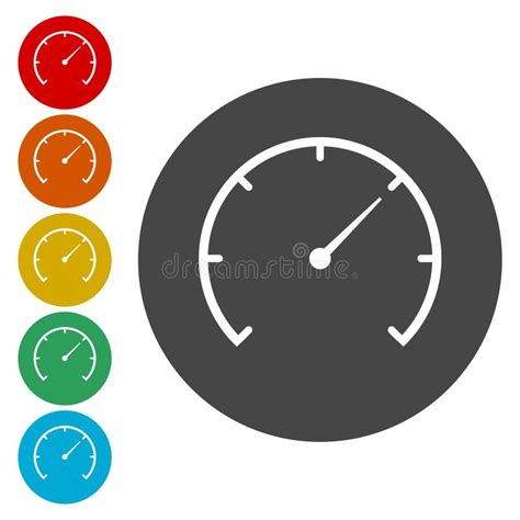 Set Of Speedometers Icons Vector Illustration Stock Vector