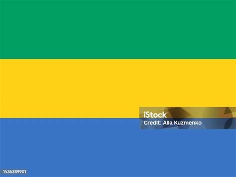 가봉의 국기 공식 색상의 국가 상징 템플릿 아이콘입니다 추상 벡터 배경 International Match에 대한 스톡 벡터