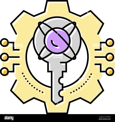 Encryption Quantum Technology Color Icon Vector Illustration Stock