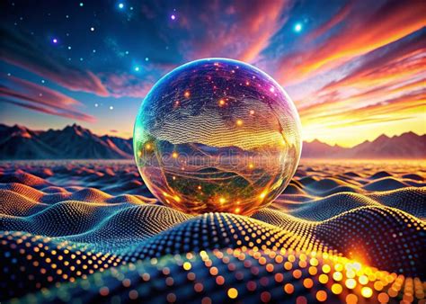 Futuristic Virtual Reality Landscape A 3d Visualization Of Data