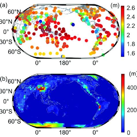 A Global Distribution Of Mean Vmf Ztd In 2020 B Altitude Global