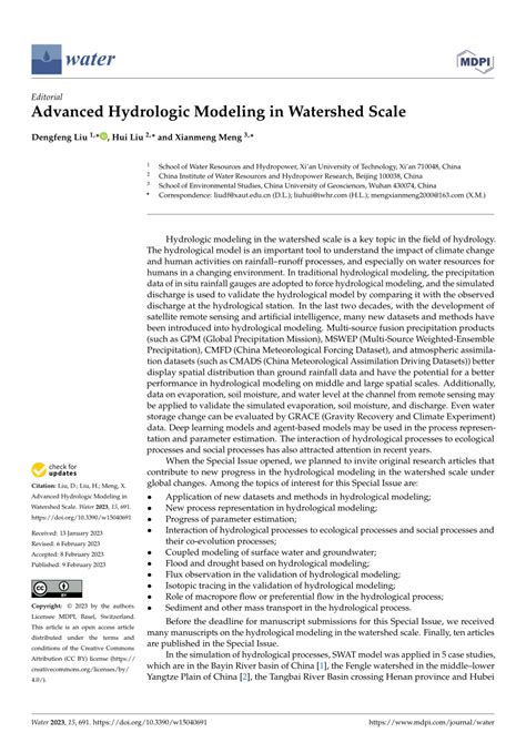 Pdf Advanced Hydrologic Modeling In Watershed Scale