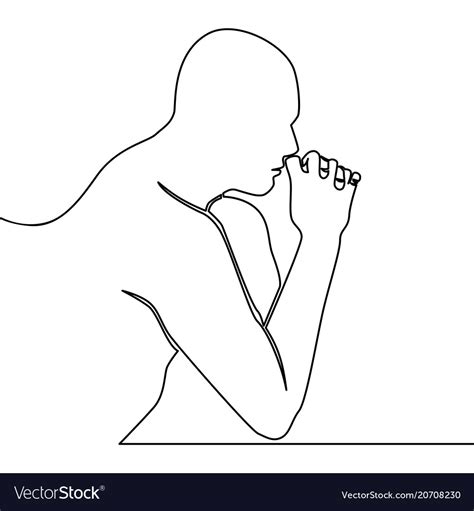 One Line Drawing Man Thinking Decision Problem Vector Image