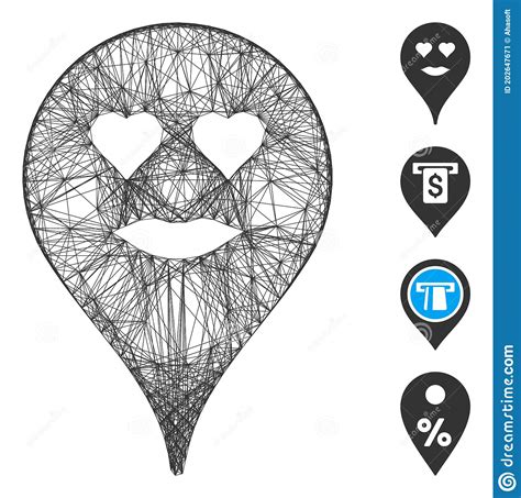 Network Lady Love Smiley Map Marker Vector Mesh Stock Vector Illustration Of Hearts Happy