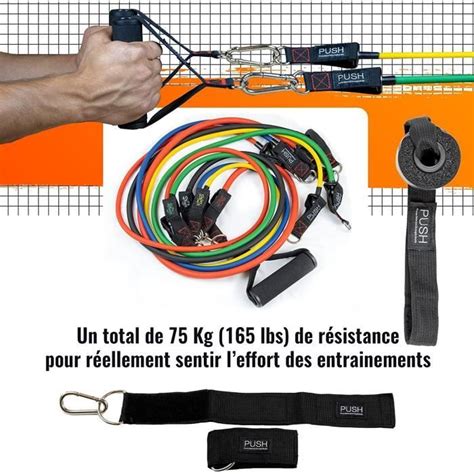Kit Élastique Musculation Fitness Guide Exercices 6x Bandes De