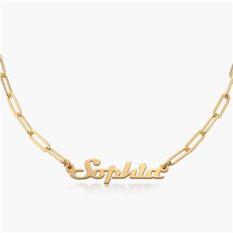 Gold Paper Clip Necklace Etsy