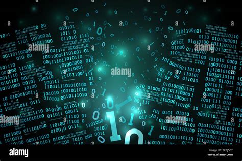 Abstract Futuristic Cyberspace With A Hacked Array Of Binary Data