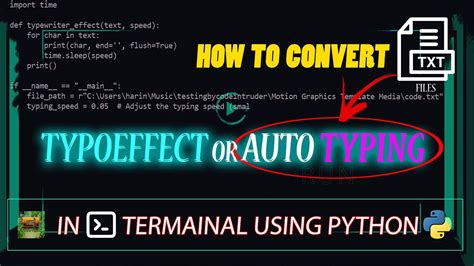text typing effect in terminal python application coding intruder