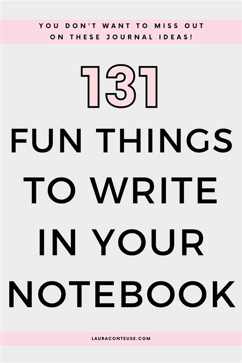 Fun Things To Write In Your Notebook Empty Notebook Empty Book