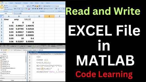How To Write And Read Data File In Matlab Data In Excel File Save