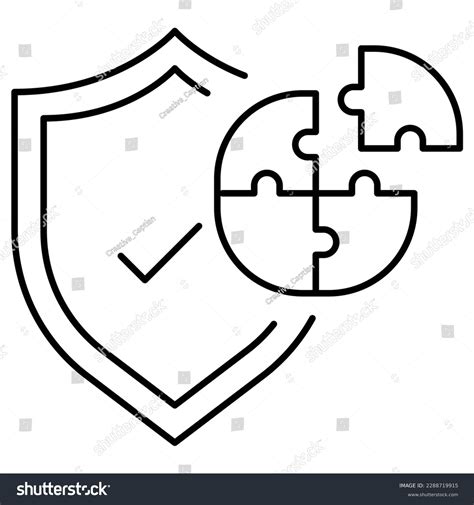 Problemsolving Security Secure Puzzlesolving Shielded Problem Stock Vector Royalty Free