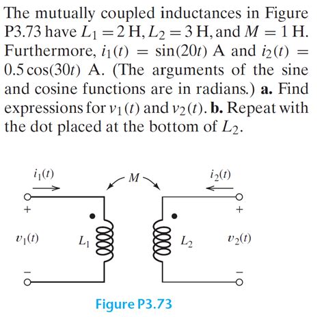 solved the mutually coupled inductances in figure p3 73 have