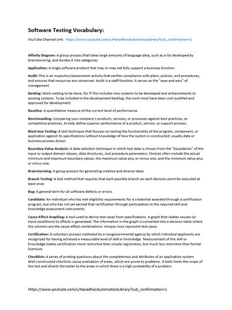 Software Testing Vocabulary 1690340785 Pdf Software Testing Computer Program