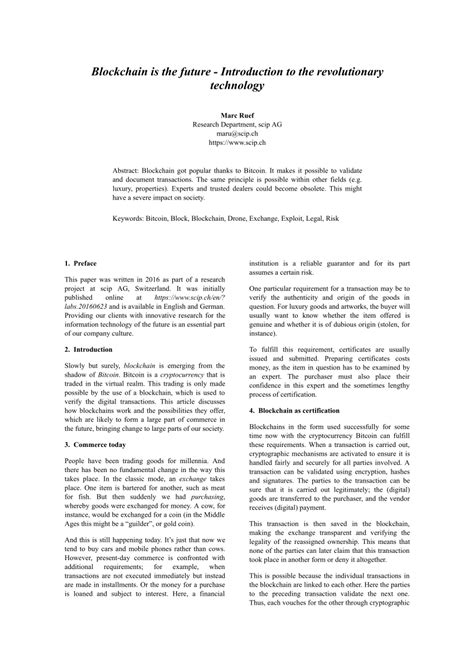 Pdf Blockchain Is The Future Introduction To The Revolutionary Technology