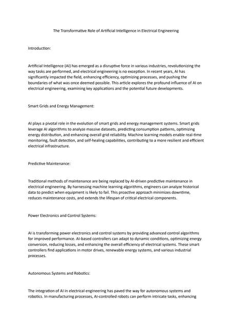 Artificial Intelligence In Electronics Kpptx