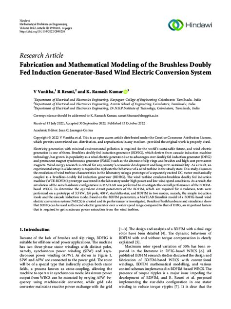 Pdf Fabrication And Mathematical Modeling Of The Brushless Doubly Fed
