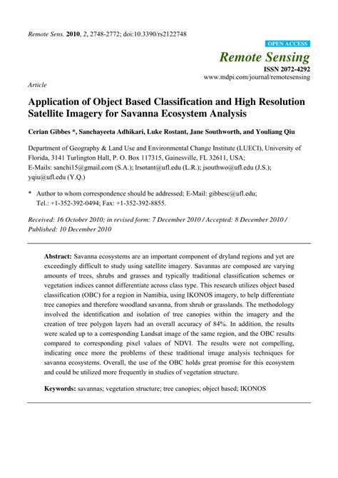 Pdf Application Of Object Based Classification And High Resolution