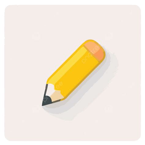 배경이 있는 노란색 연필 아이콘 벡터 흰색 배경에 노란색 연필을 묘사한 직계 아이콘 플랫 아이콘 및 드리블에 의한 벡터 일러스트 비핸스 Hd Png 일러스트 및 벡터