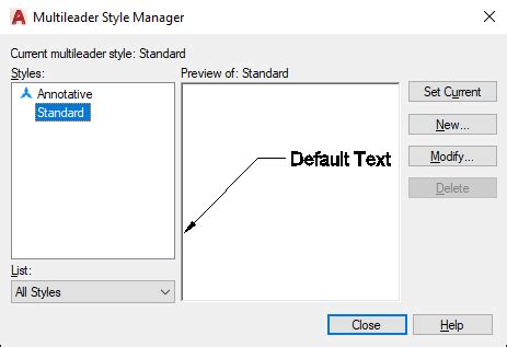 Multileader Style Manager
